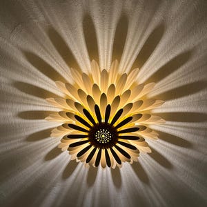 Wood Flower Ceiling Light, DAISY Pendant Light Fixture, Wood Pendant ...