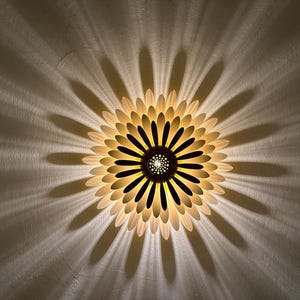 Wood Flower Ceiling Light, DAISY Pendant Light Fixture, Wood Pendant ...