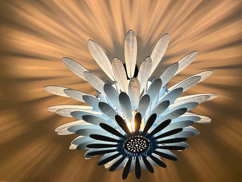 Daisy Flower Pendant Light Fixture Wooden Lamp Shades Wooden - Etsy