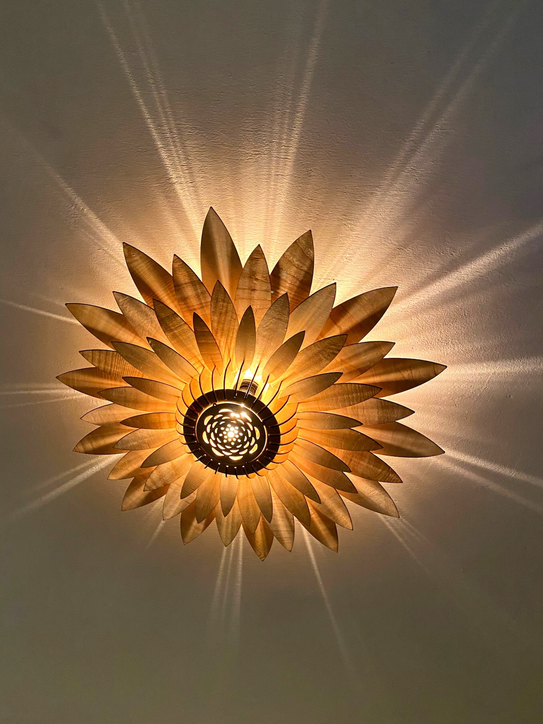 Yoga Lamp, Meditation Lamp, Flower Ceiling Light, Happiness Inspired ...