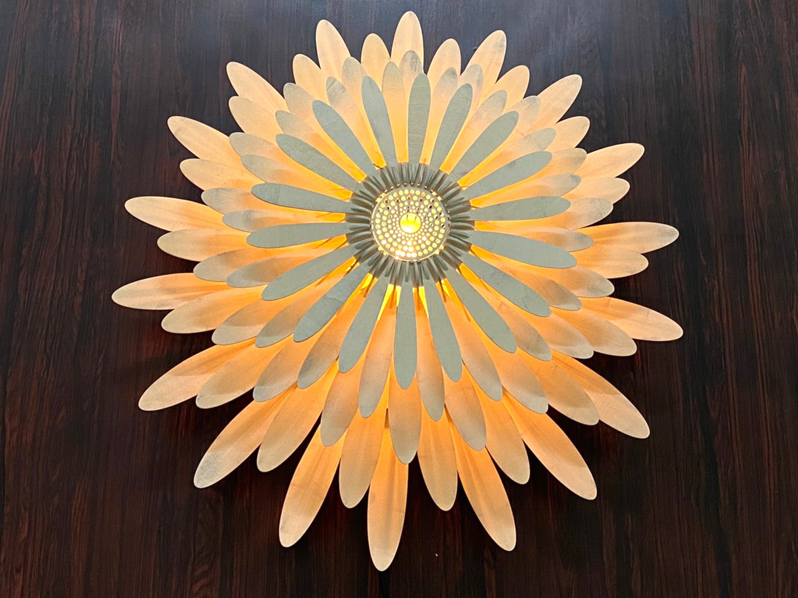 Wood Flower Ceiling Light DAISY Pendant Light Fixture Wood - Etsy Canada