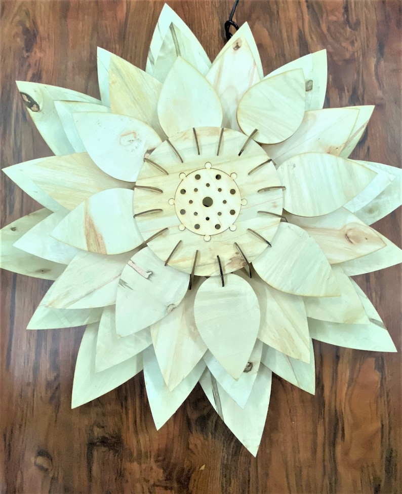 Wood Ceiling Light Fixture Lotus Flower Pendant Light - Etsy