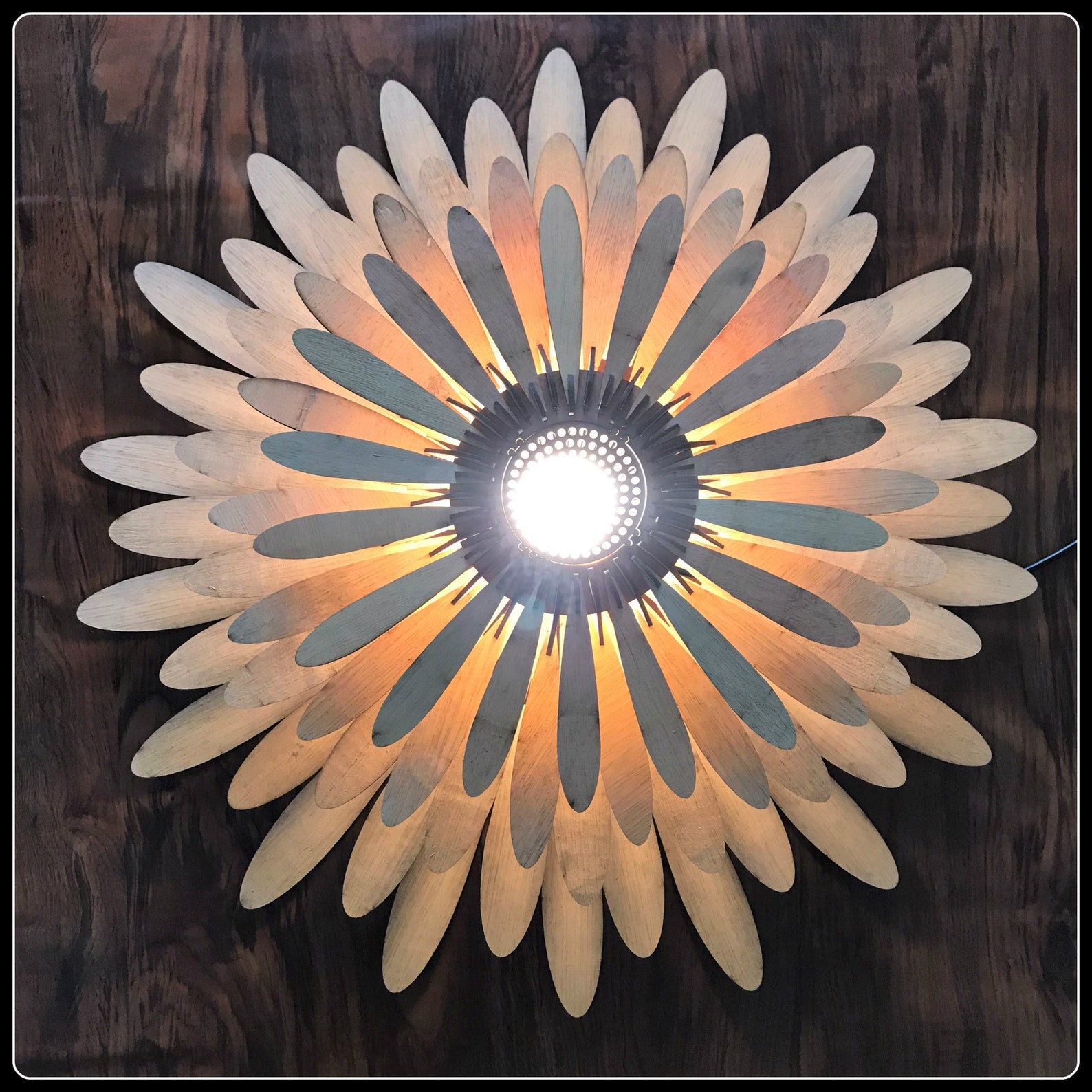 Wood Flower Ceiling Light DAISY Pendant Light Fixture Wood - Etsy