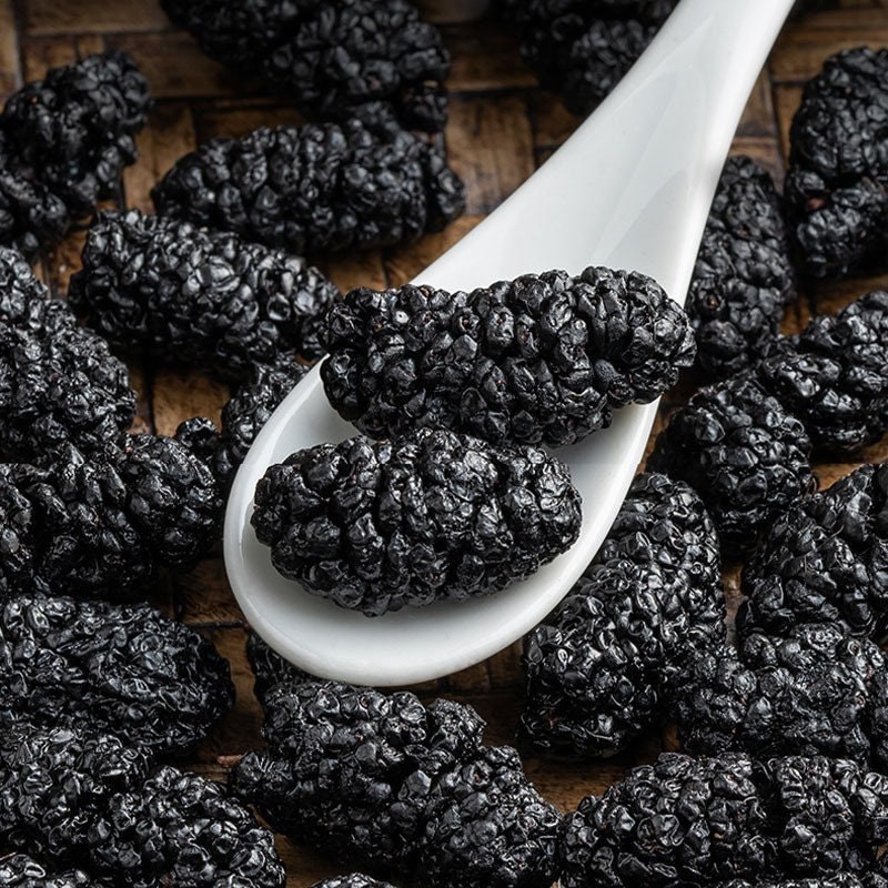 Organic Dried Black Mulberries, Morus Nigra, Black Mulberry, Black ...