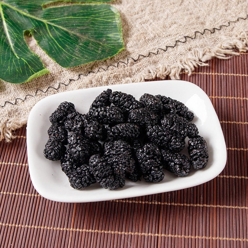 Organic Dried Black Mulberries, Morus Nigra, Black Mulberry, Black ...