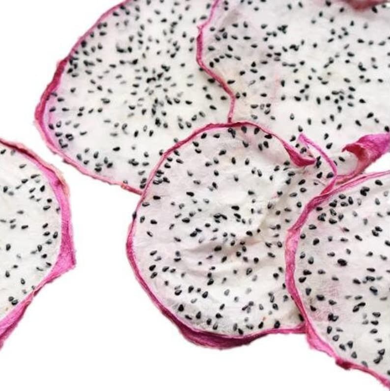 Organic Dried White Pitaya Slices, Dragon Fruit Slices, Pitaya - Etsy