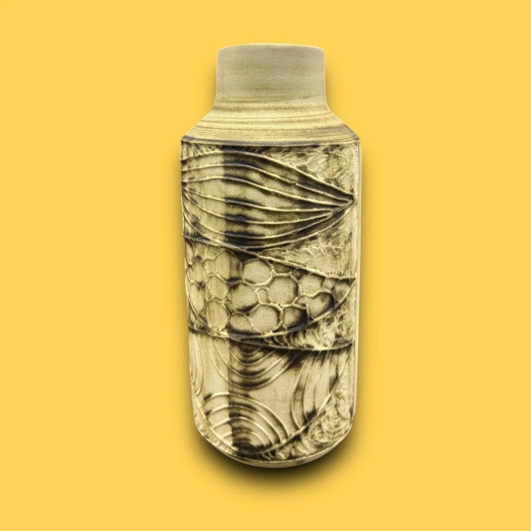 Mid Century Carn Cornish Pottery Troika Style Vase - Etsy