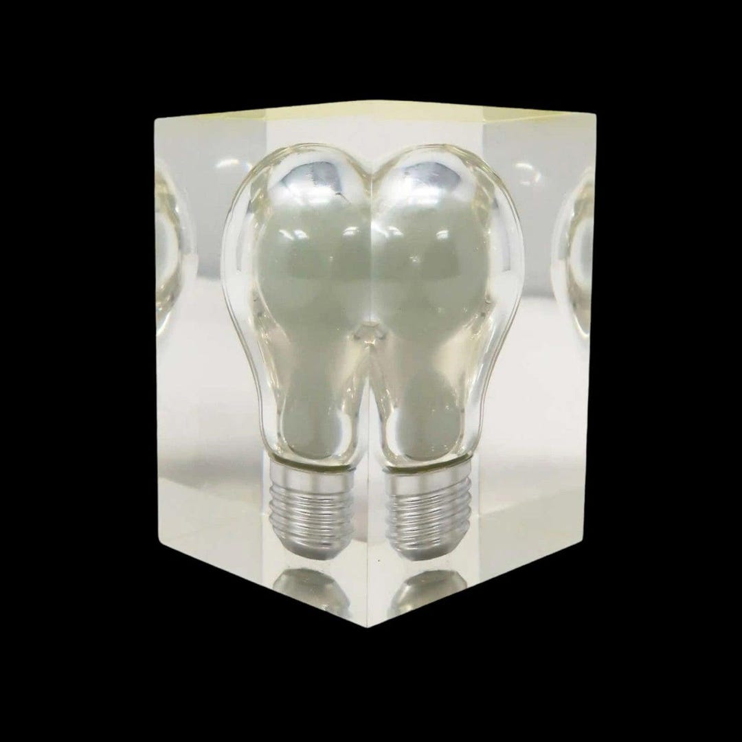 Light Bulb Sculpture: Vintage 1970s Retro Mid Century - Lucite Display ...