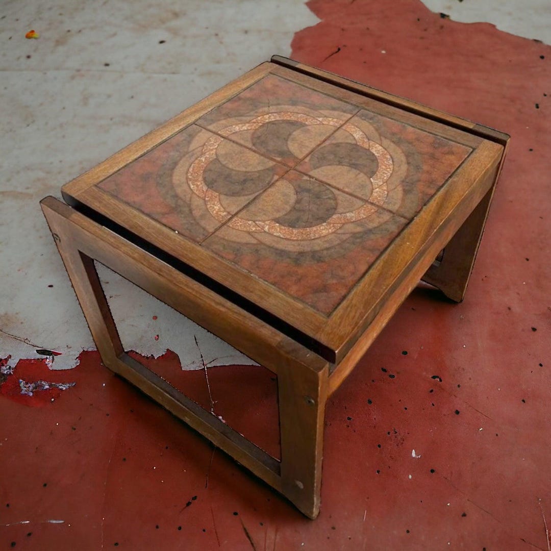 Mid Century Danish Tile Coffee Table - Etsy