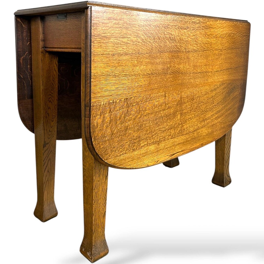 1920s Solid Oak “gateless” Drop-leaf Extending Dining Table - Etsy