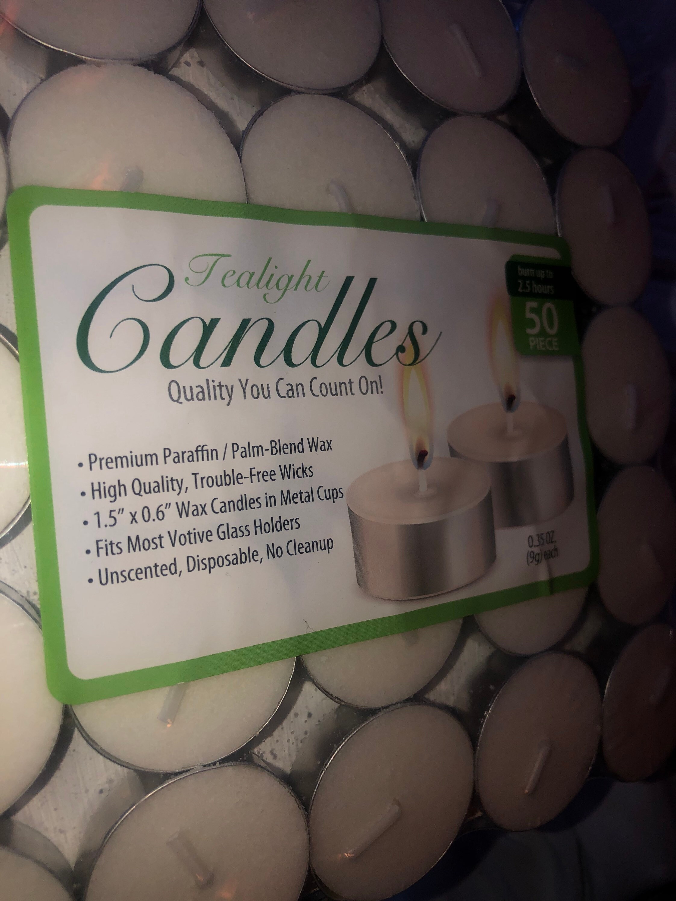 50 piece white tea light candles | Etsy