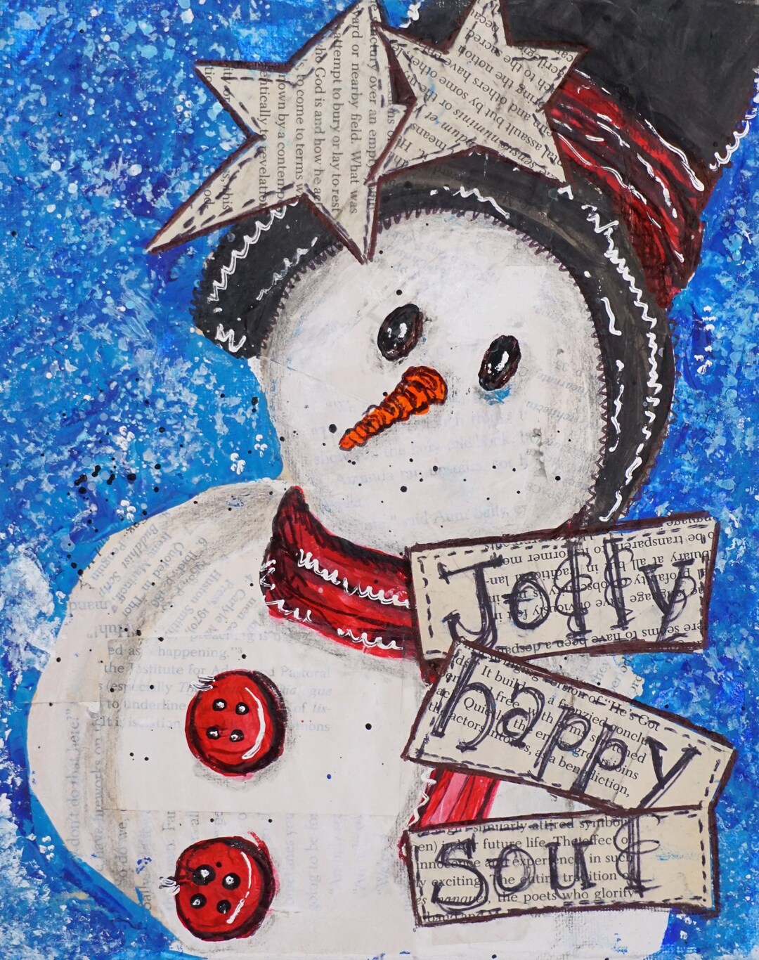 Jolly Snowman Mixed Media Painting Kit With Video Lesson - Etsy
