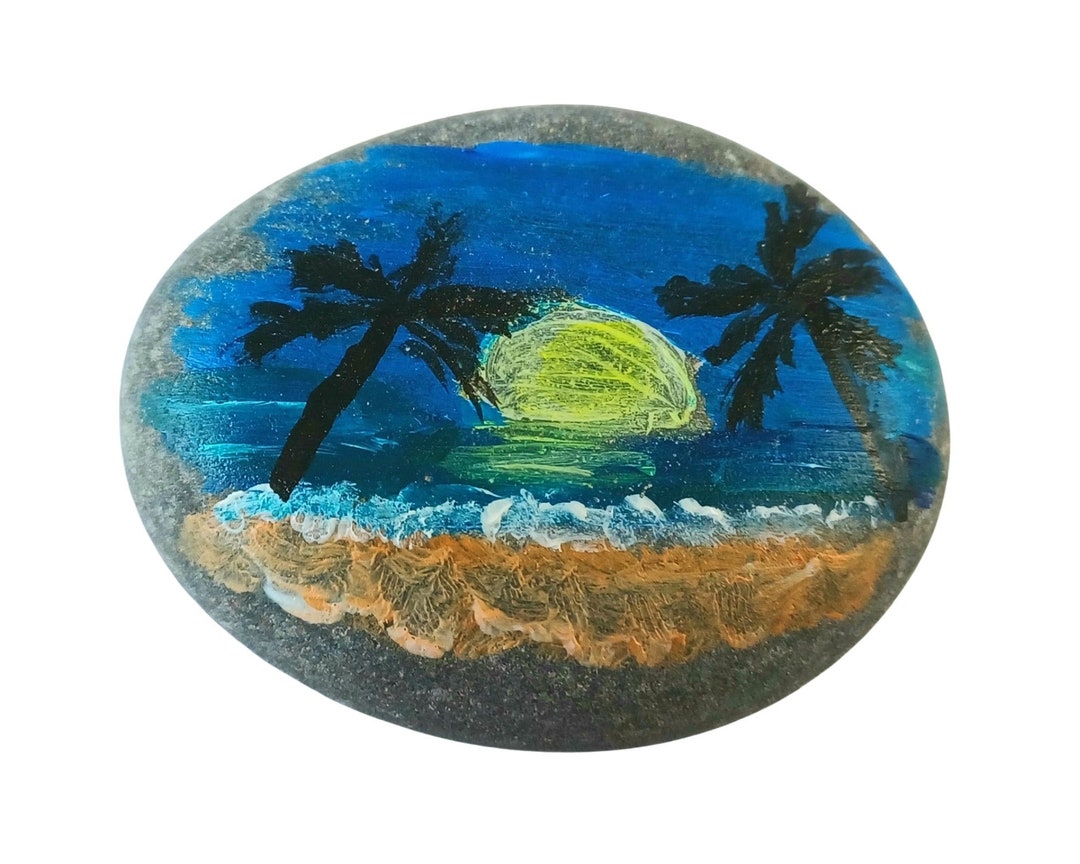 Rock Painting Kit - DIY Crafts Kit - DIY Paint Kit - Night at the Beach ...