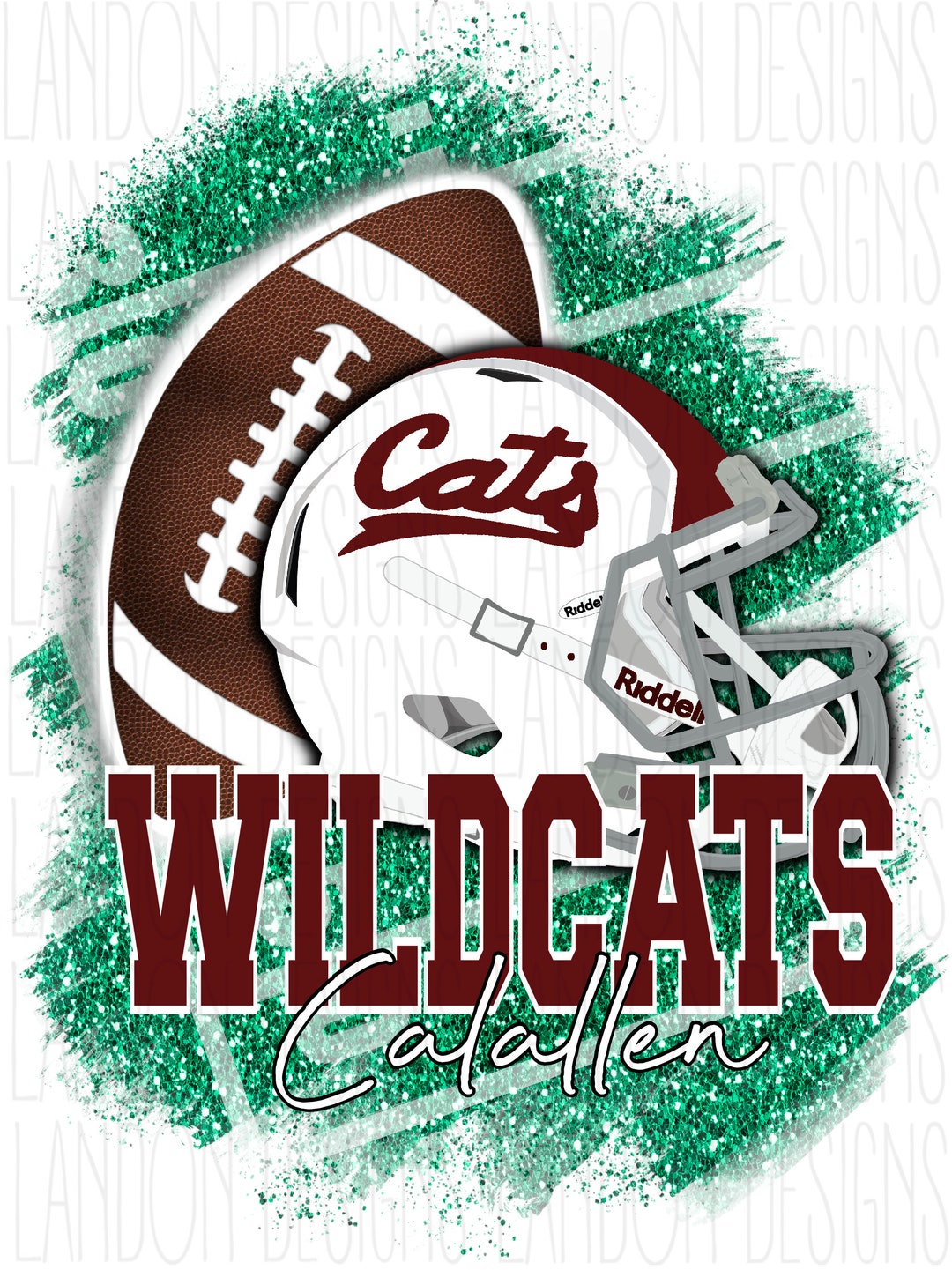 NEW COLOR Calallen Football Maroon PNG Wildcats Helmet - Etsy