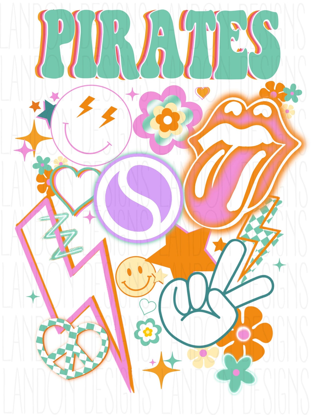 Retro Sinton Pirates PNG Retro Floral Vintage Pastel - Etsy