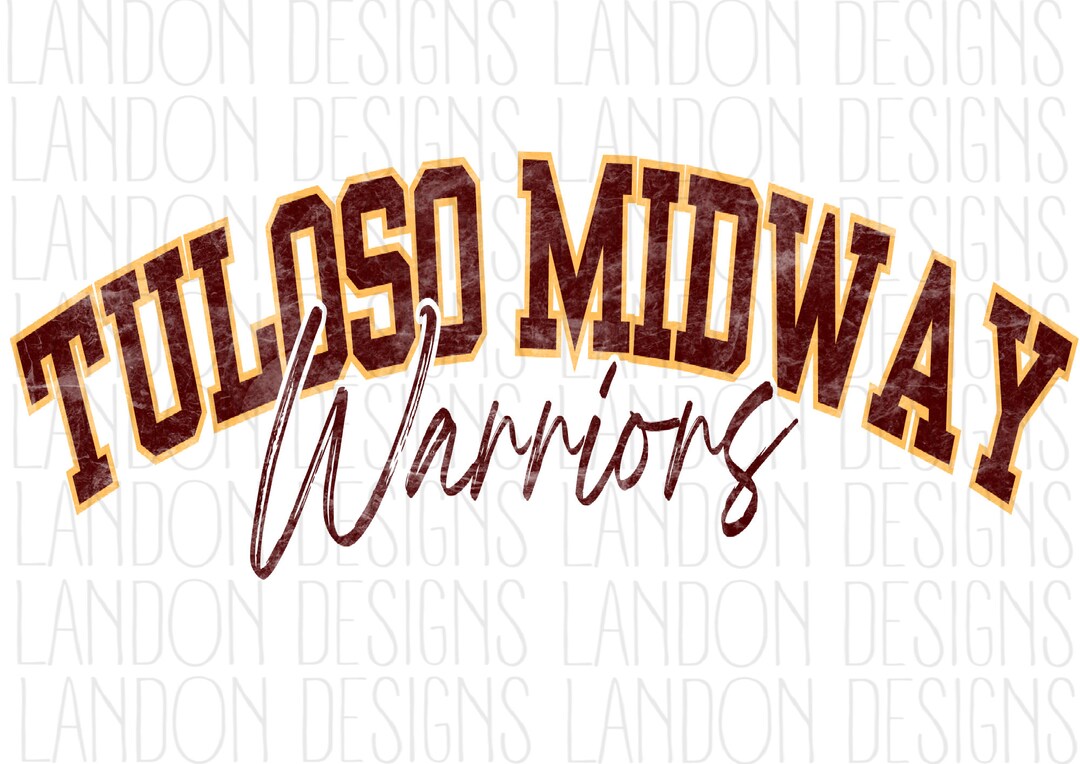 Tuloso Midway Distressed PNG School Spirit Vintage Warriors - Etsy