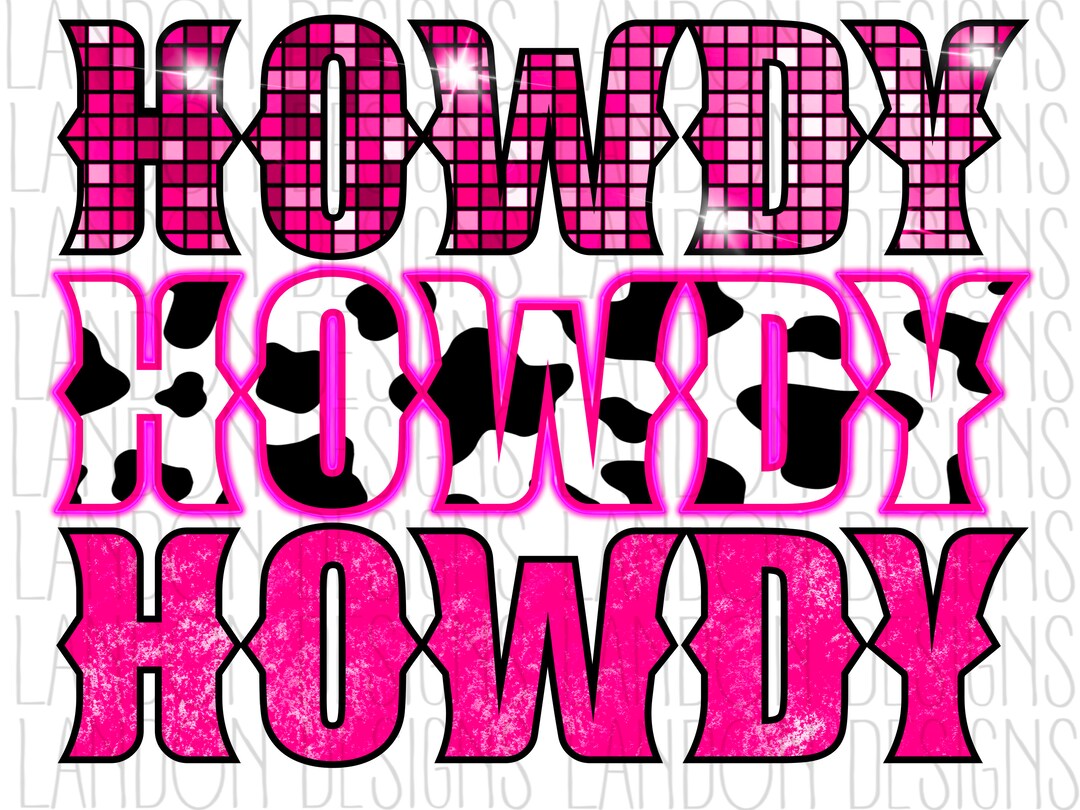 Howdy disco Cowgirl cow Print Stock Show - Etsy