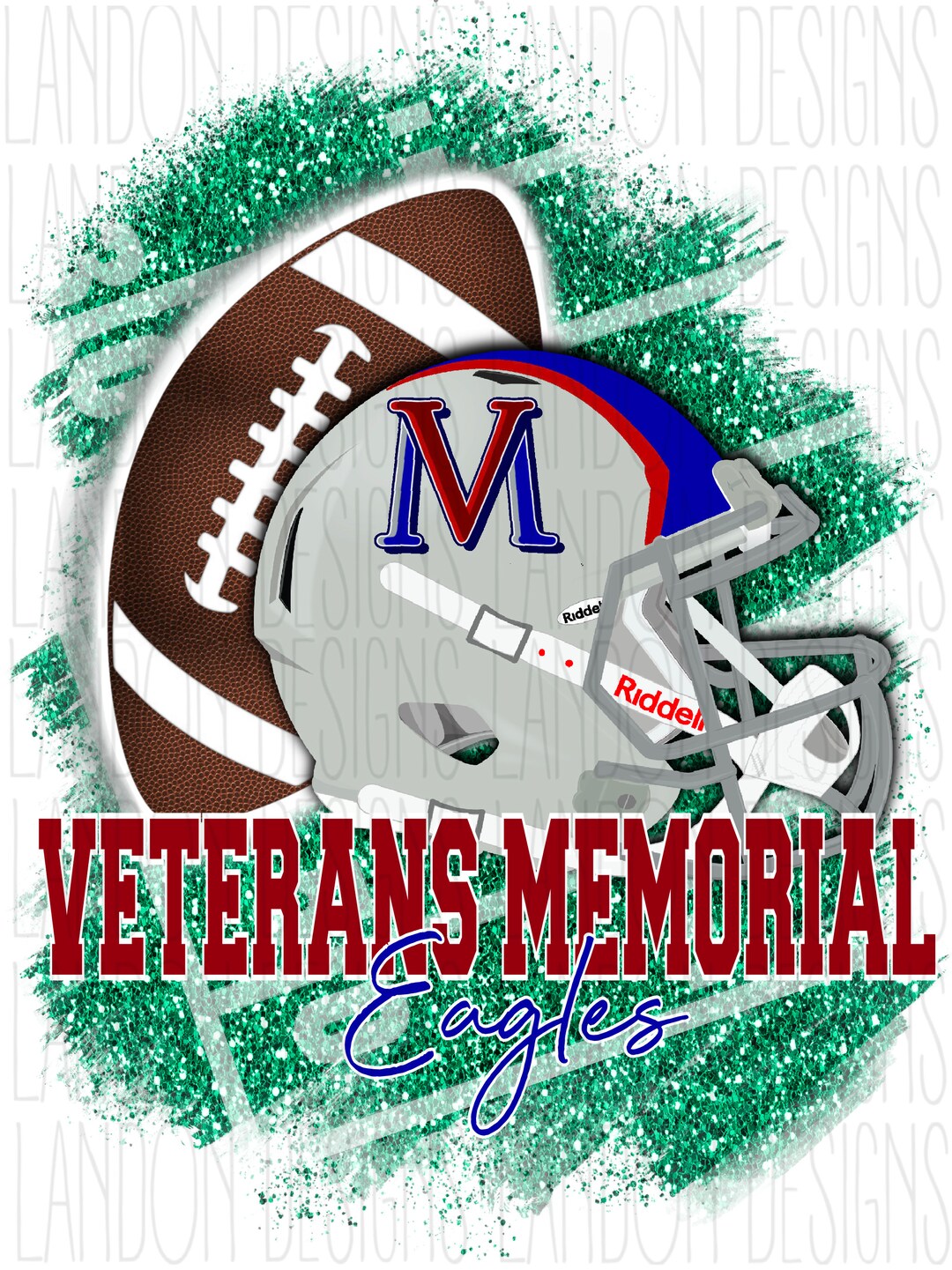 Veterans Memorial Football Red PNG Eagles Helmet - Etsy