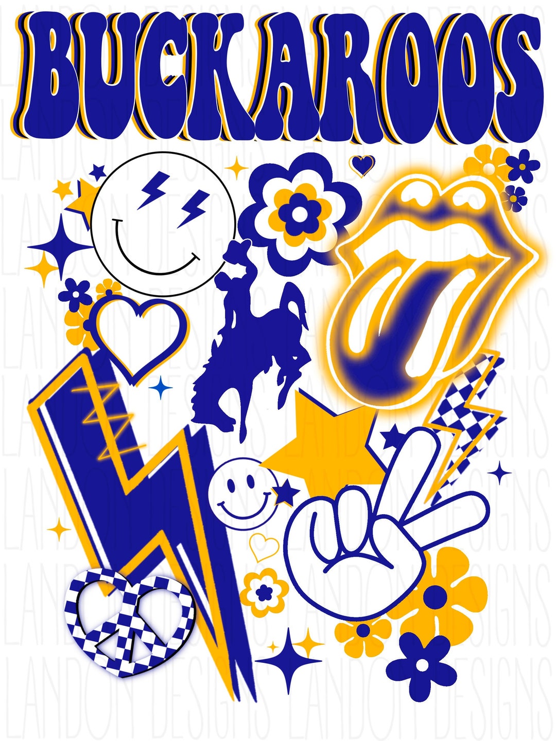 Freer Buckaroos Retro Blue Yellow Friday Night Lights - Etsy
