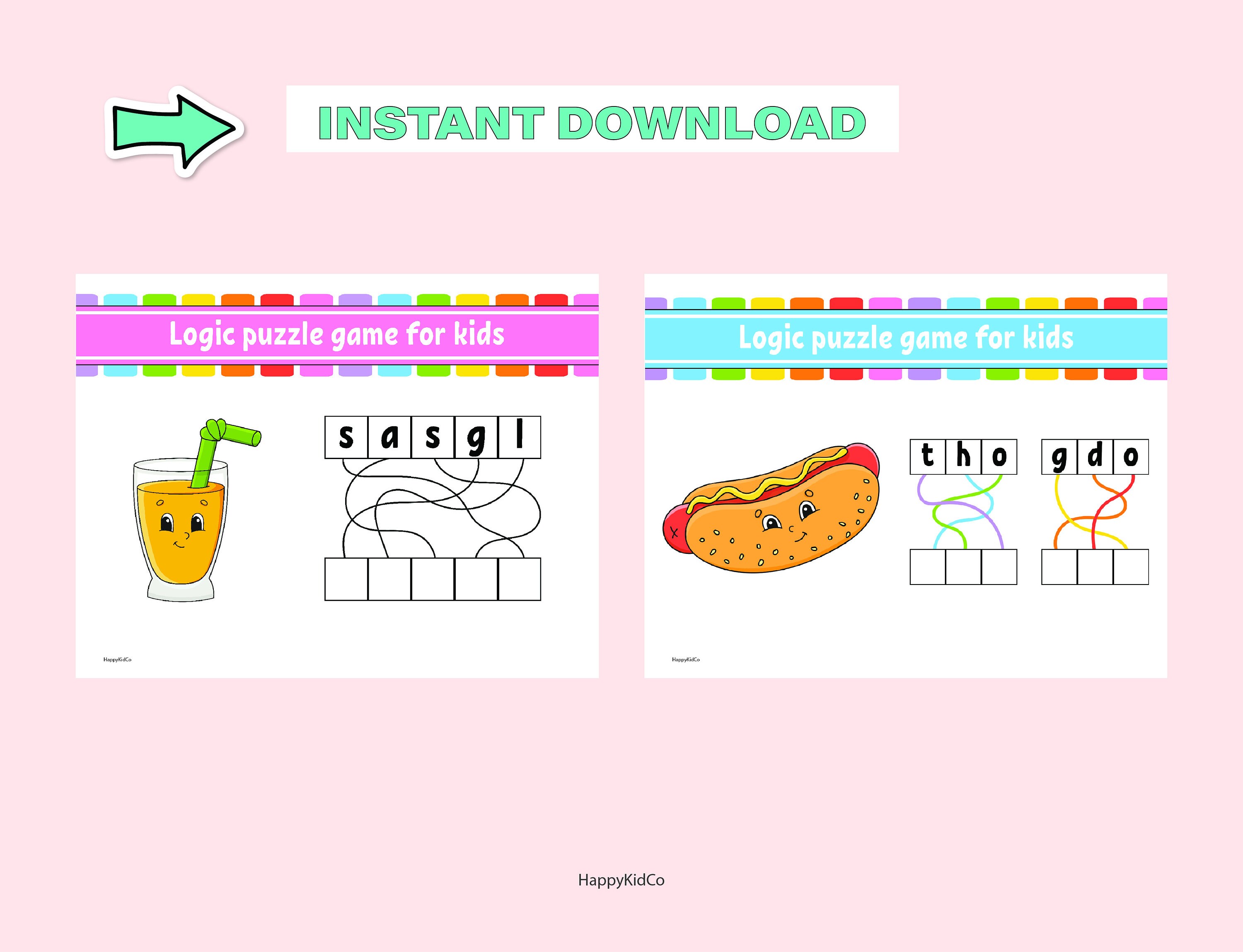Printable LOGIC PUZZLE for Kids,printable Cute Sheets, Homeschool ...