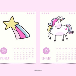 Printable Cute Unicorn Calendar 2021 Calendar for Planner Calendar ...