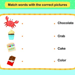 26 Matching Words Activity Worksheets|education|school Printable With ...