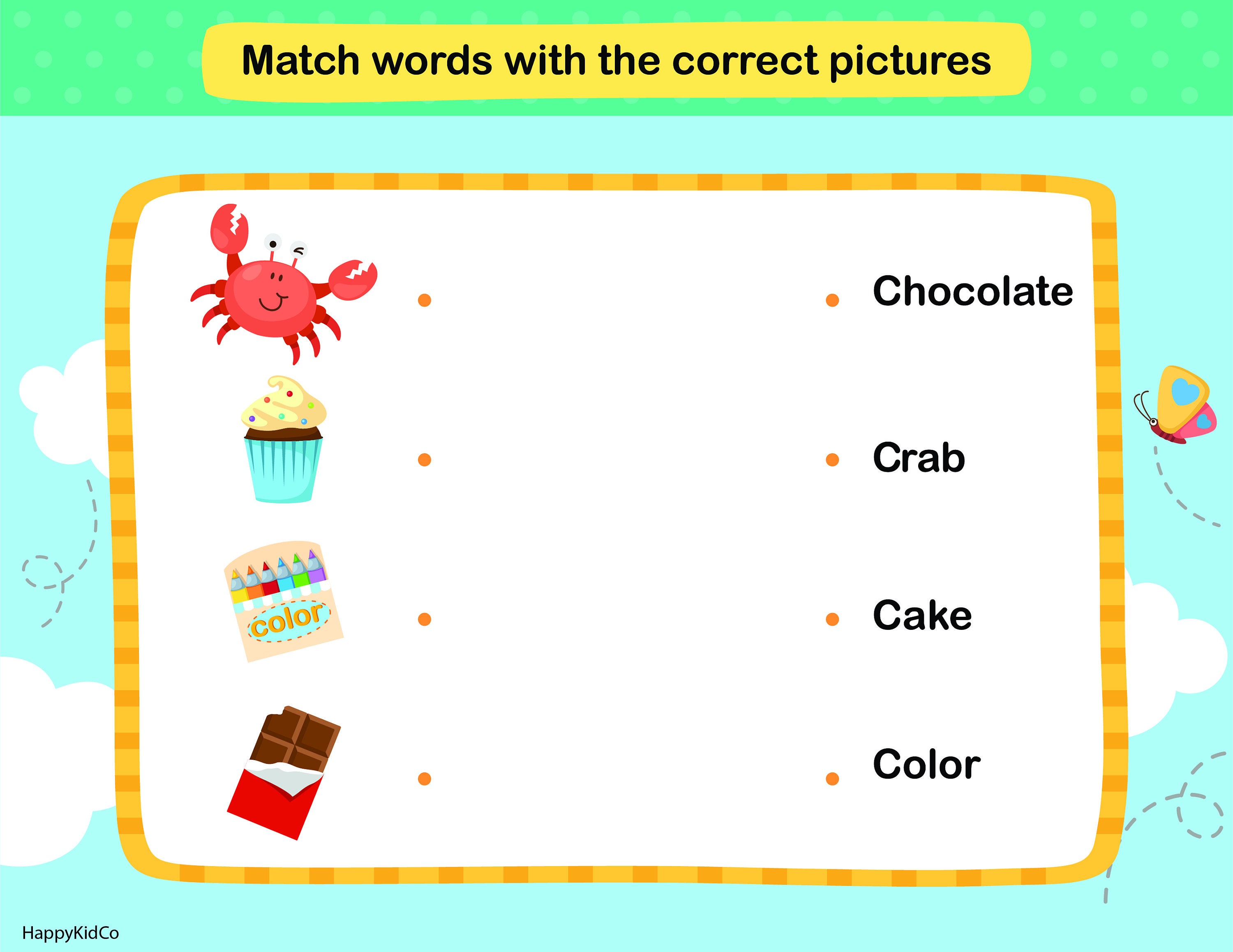 26 Matching Words Activity Worksheets|education|school Printable With ...