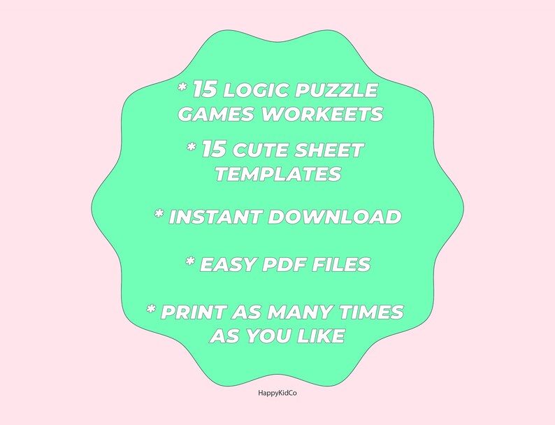 Printable LOGIC PUZZLE for Kids,printable Cute Sheets, Homeschool ...