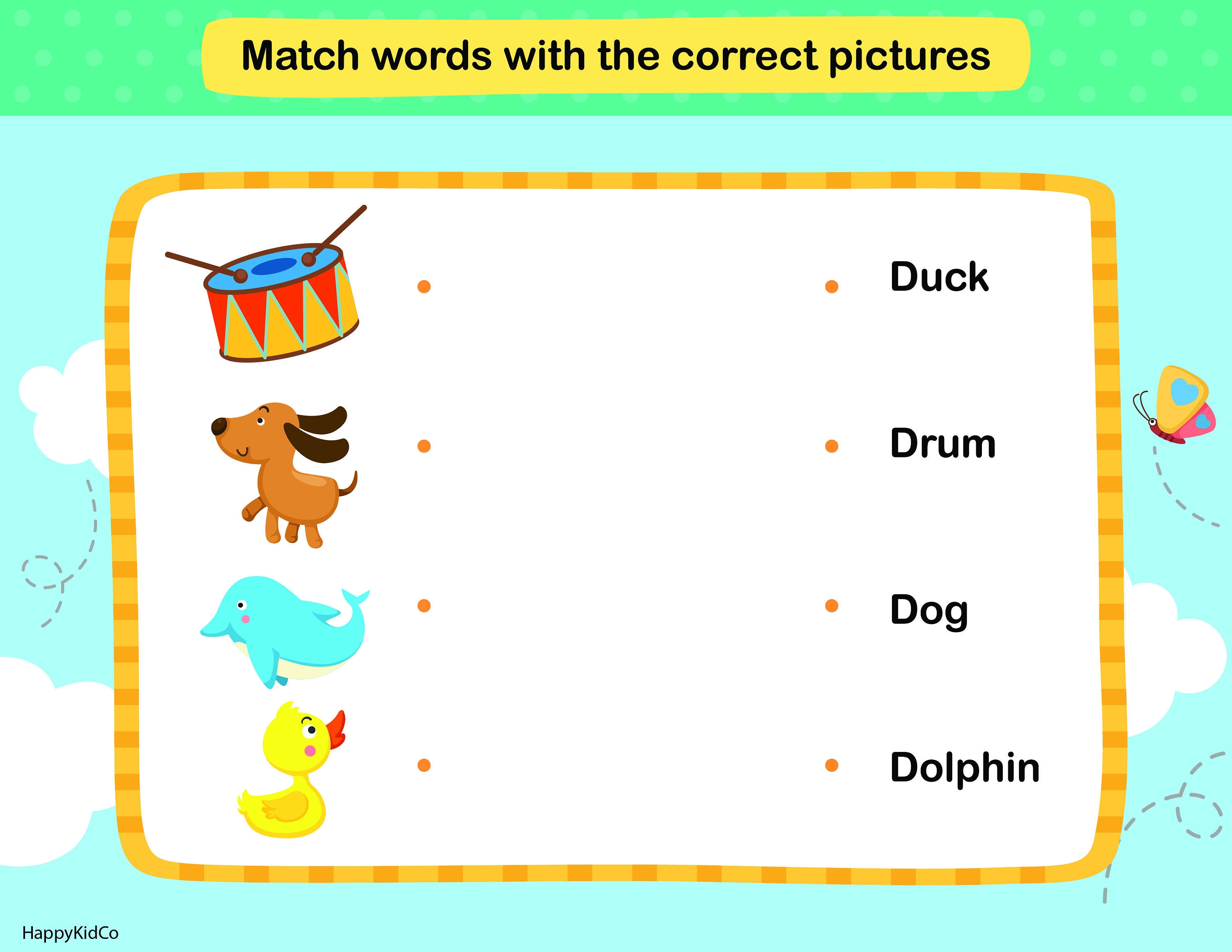 26 Matching Words Activity Worksheets|education|school Printable With ...