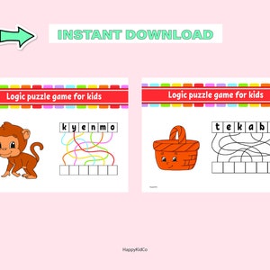 Printable LOGIC PUZZLE for Kids,printable Cute Sheets, Homeschool ...