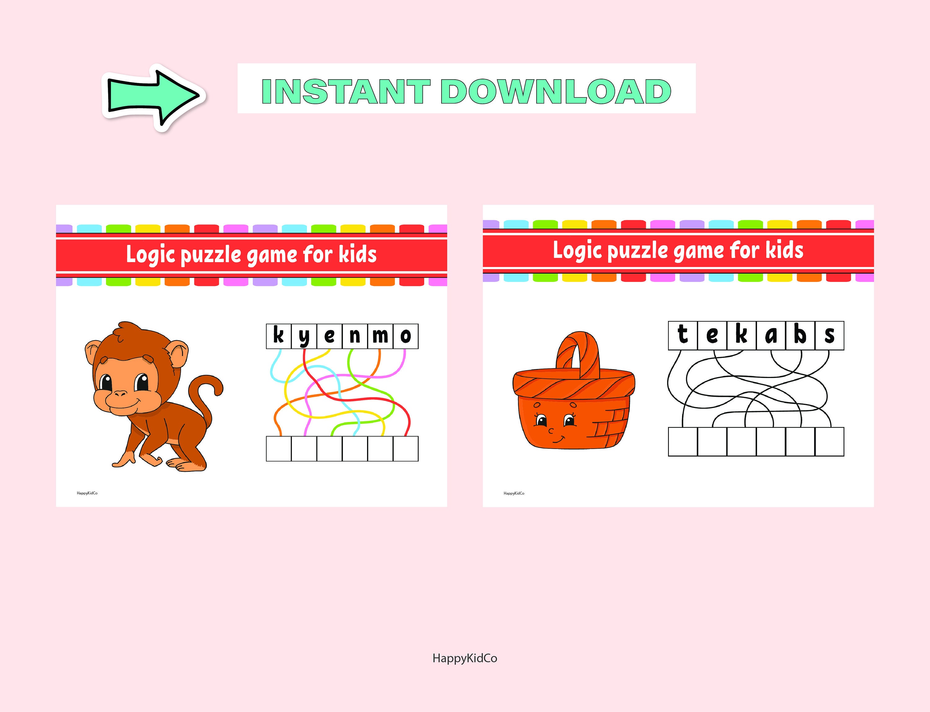 Printable LOGIC PUZZLE for Kids,printable Cute Sheets, Homeschool ...