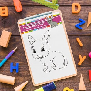 10 Printable Illustration Worksheets for Children | Color and Trace ...