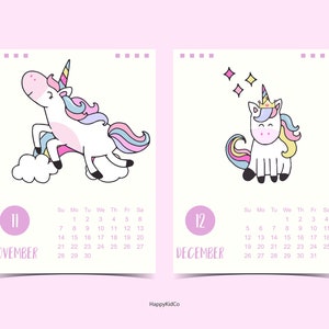 Printable Cute Unicorn Calendar 2021 Calendar for Planner Calendar ...