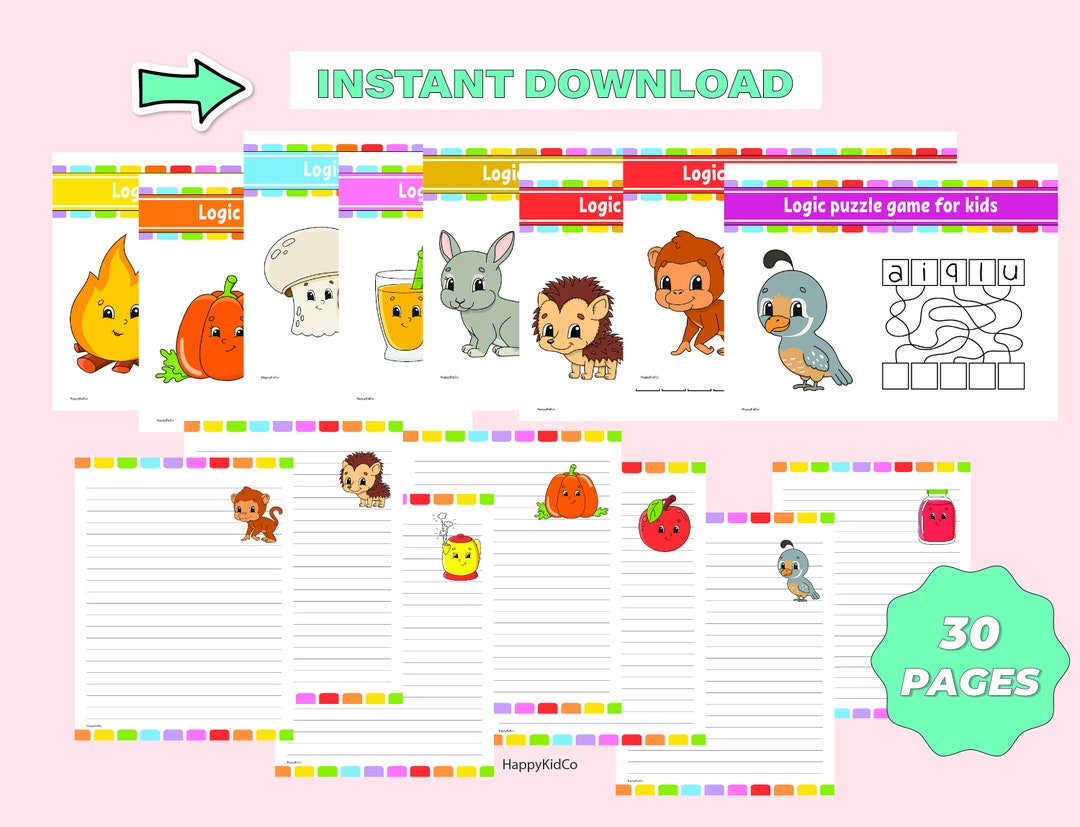 Printable LOGIC PUZZLE for Kids,printable Cute Sheets, Homeschool ...