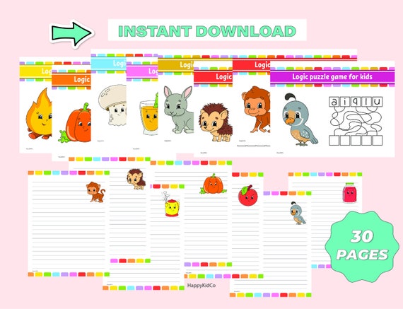 Printable LOGIC PUZZLE for Kidsprintable Cute Sheets | Etsy