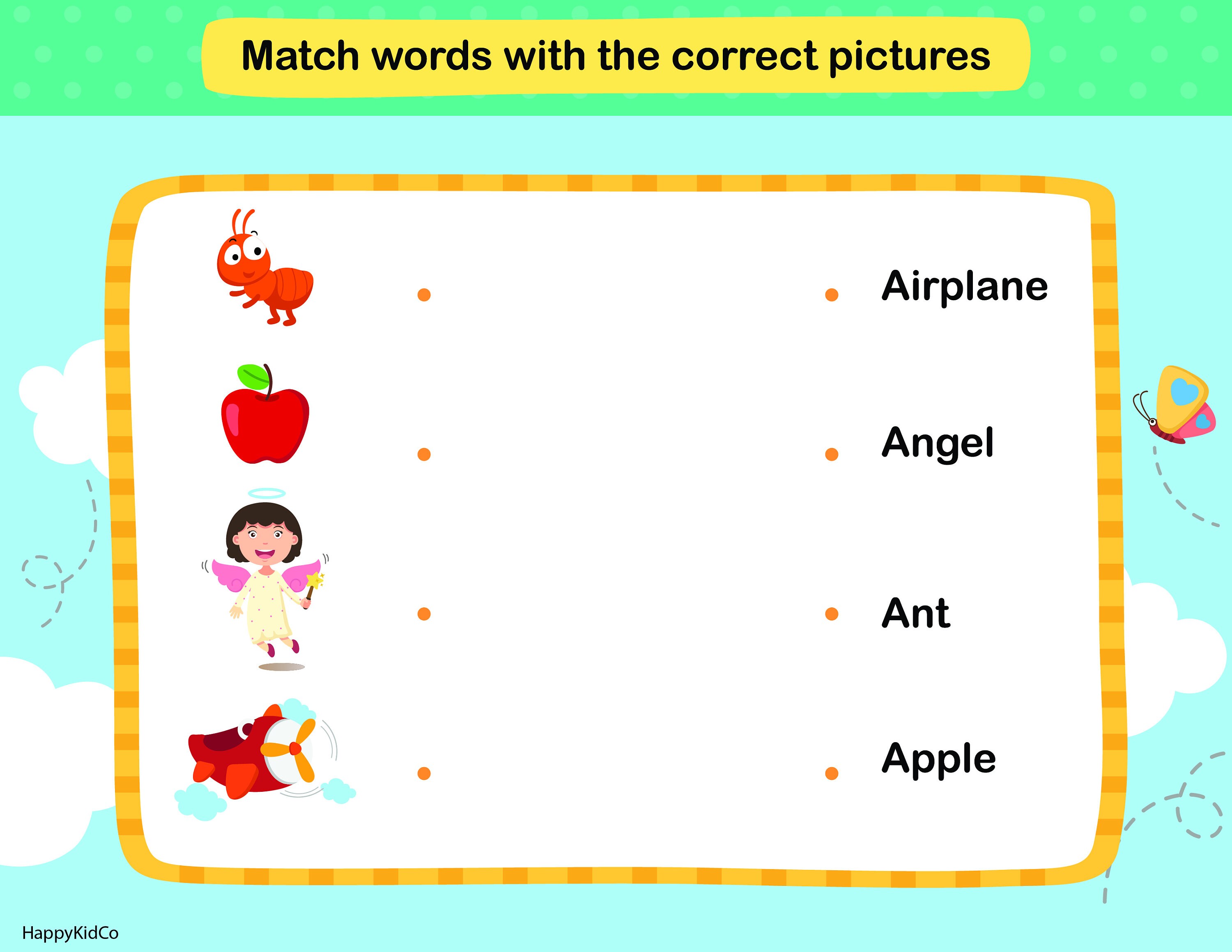26 Matching Words Activity Worksheets|education|school Printable With ...