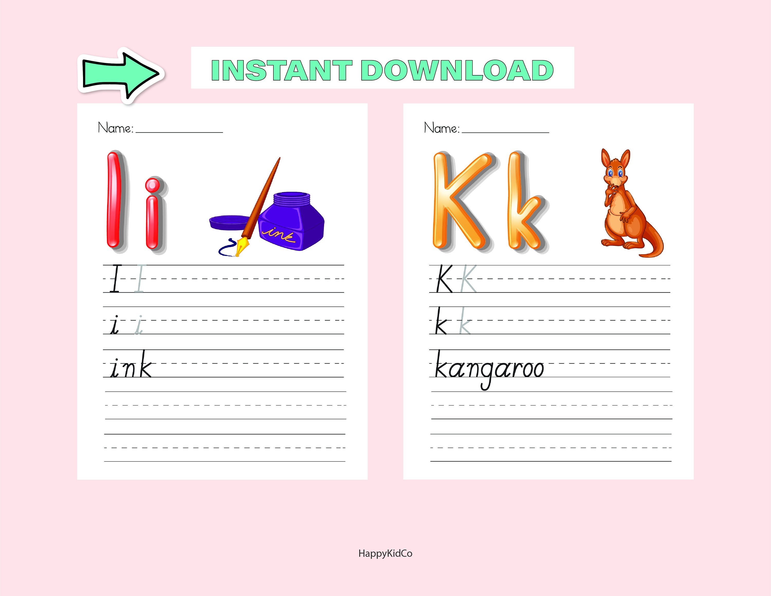 26 Alphabet Tracing Worksheets. ABC Letters Printable Practice Sheets ...