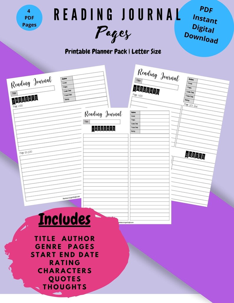 Book Review Tracker | Reading Log | Book Review | Book Log | Journal ...