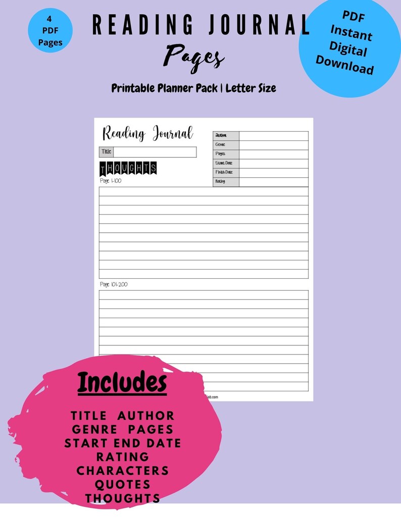 Book Review Tracker | Reading Log | Book Review | Book Log | Journal ...