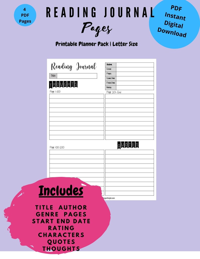 Book Review Tracker | Reading Log | Book Review | Book Log | Journal ...