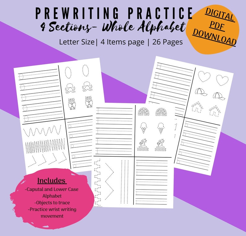 Pre-writting Skills, Tracing, Preschool Worksheets, Alphabet Writing ...