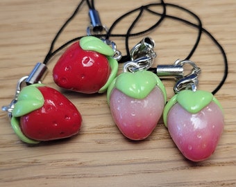 Cute Strawberry Polymer Clay Charm Frog - Etsy