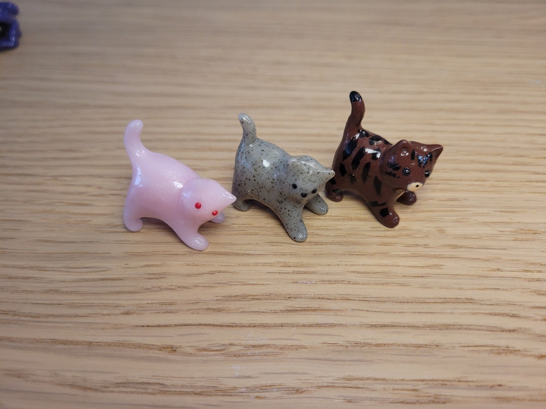 Mini Playful Cat Cute Polymer Clay Figurine - Etsy