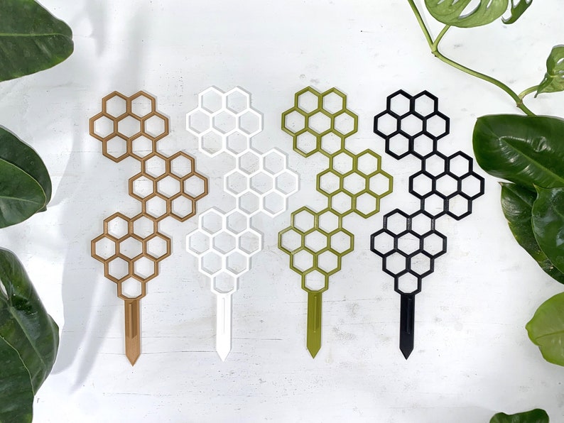 Hexagon Plant Trellis / Geometric 2D Moss Pole / Totem / Plant - Etsy