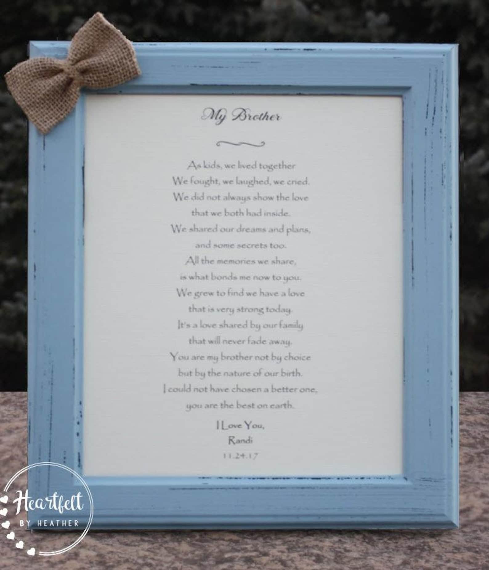 Personalized Brother Poem - Gift for Brother - Brother Wall Art Digital ...