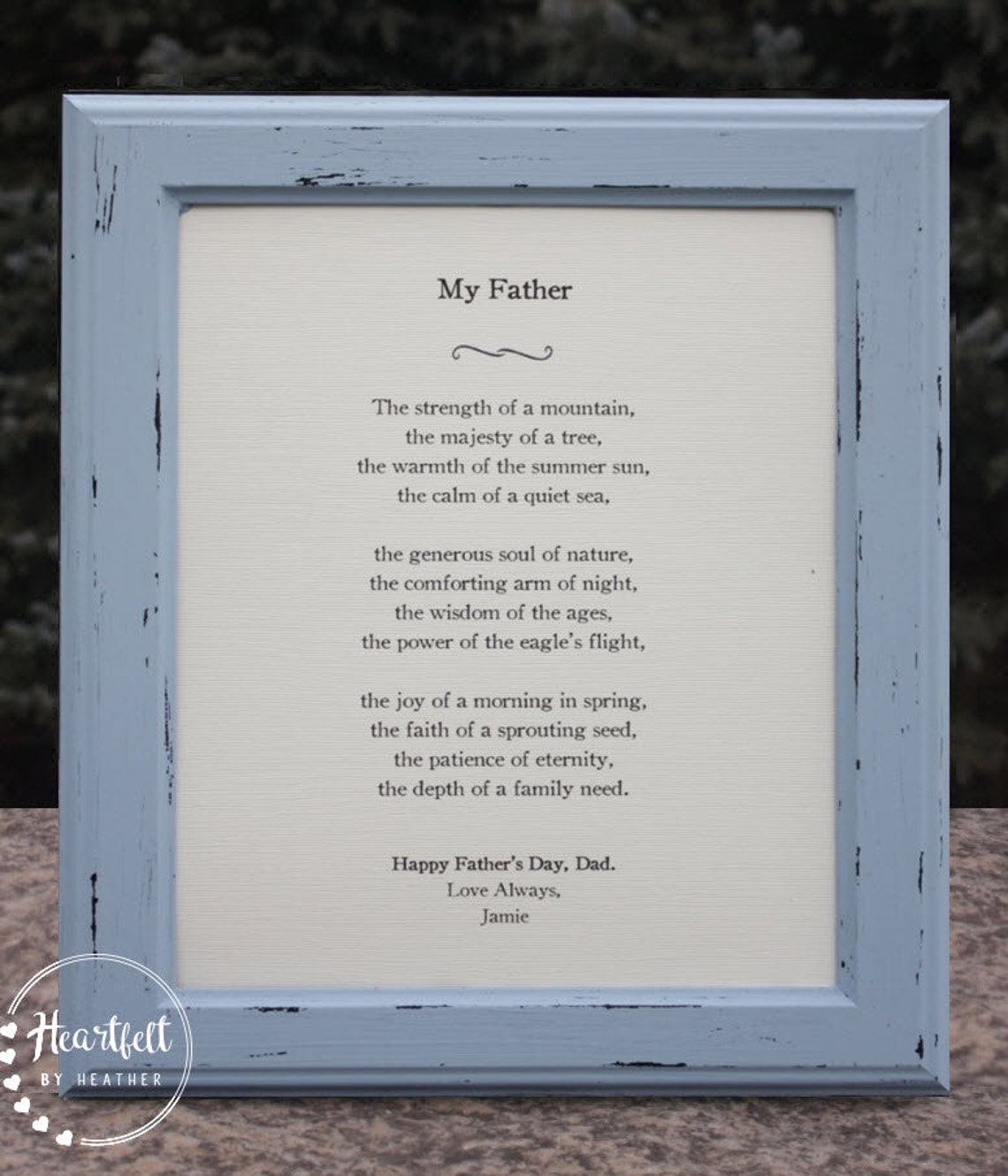 My Father My Hero Printable Poem for Dad - Digital Download Father's ...