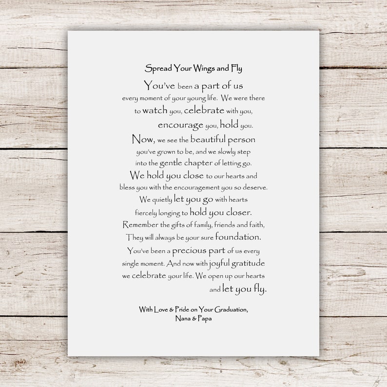 Personalized Graduation Poem Art Print - Printable Digital Download ...