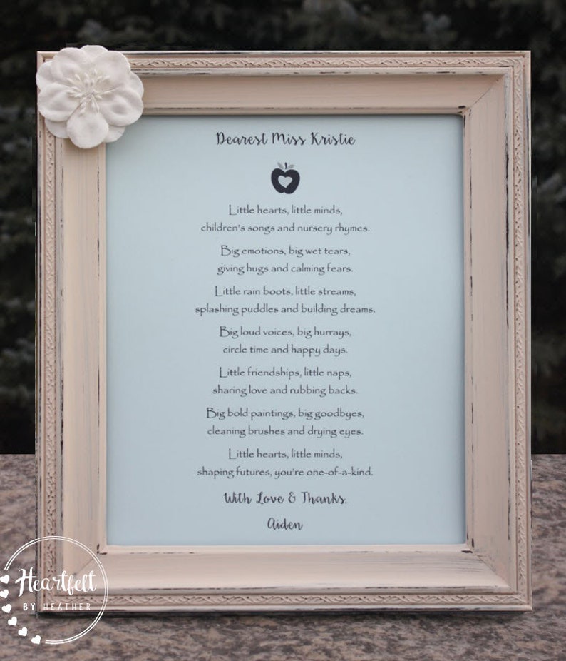 Instant Download - Gift for Preschool - Caregiver Thank You Poem ...