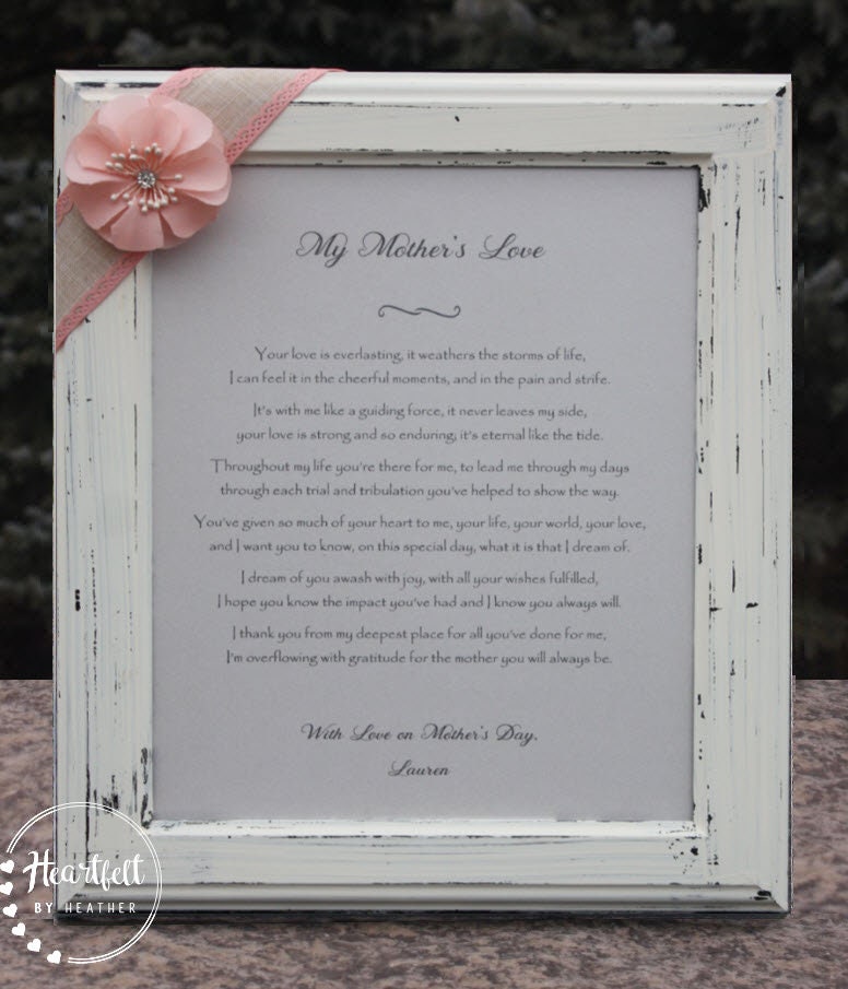 Personalized Mom Poem - Mother's Day Gift - Mother of the Bride Poem ...