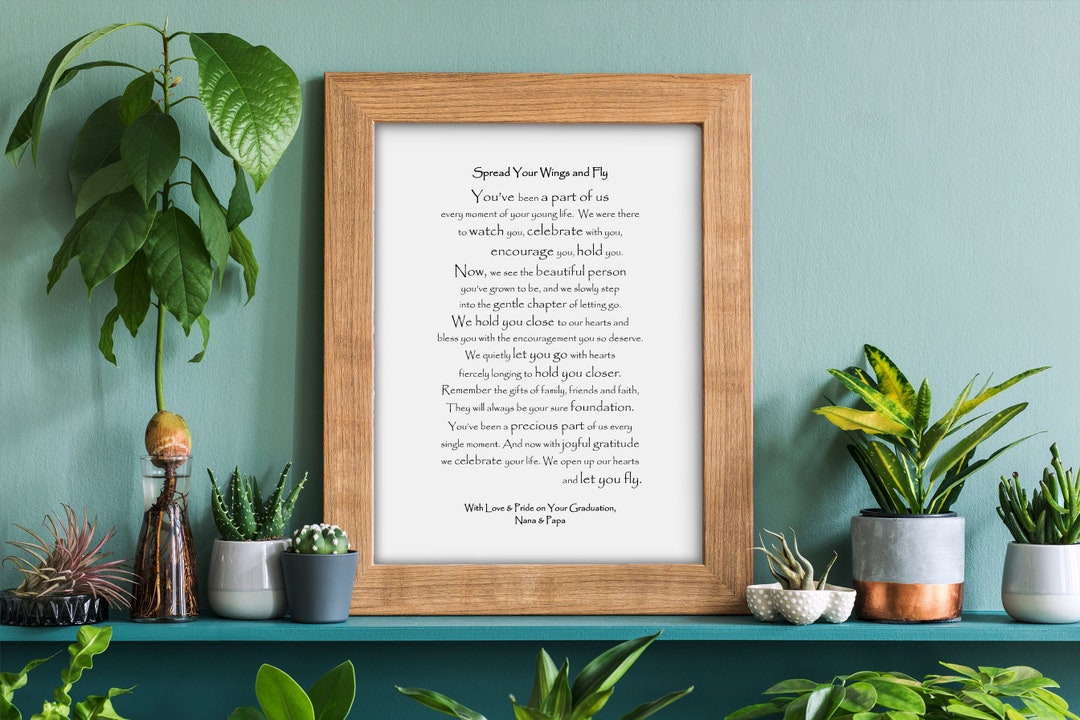 Personalized Graduation Poem Art Print - Printable Digital Download ...